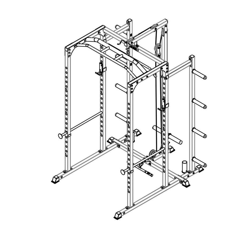 Home Gym Power Rack with Lat/Row and Extension | Vulcan Fitness