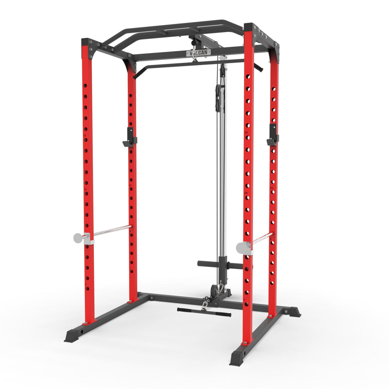 Power Rack with Lat-Pulldown / Low Row Attachment | Vulcan Fitness