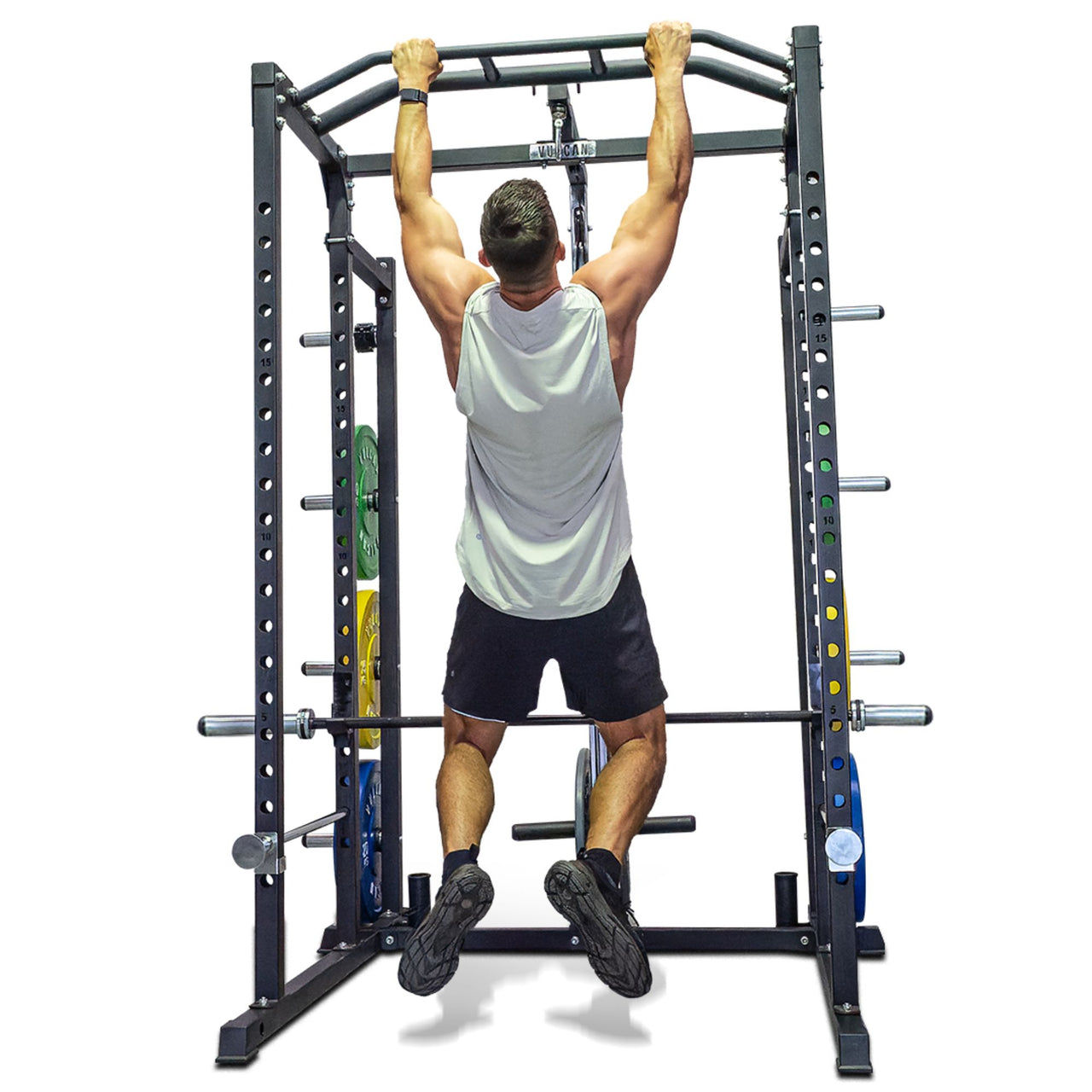 Power Rack with Lat-Pulldown / Low Row Attachment | Vulcan Fitness