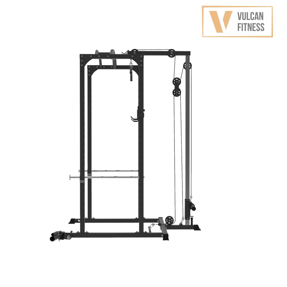 VULCAN Home Gym Power Cage, Olympic Barbell, 100kg Machined Olympic ...